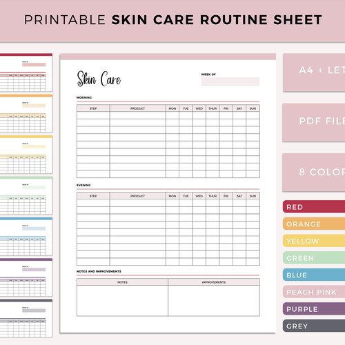 Skincare Routine Printable - Etsy