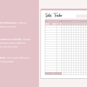 Printable Monthly Sales Tracker, Online Sales Tracking Template ...
