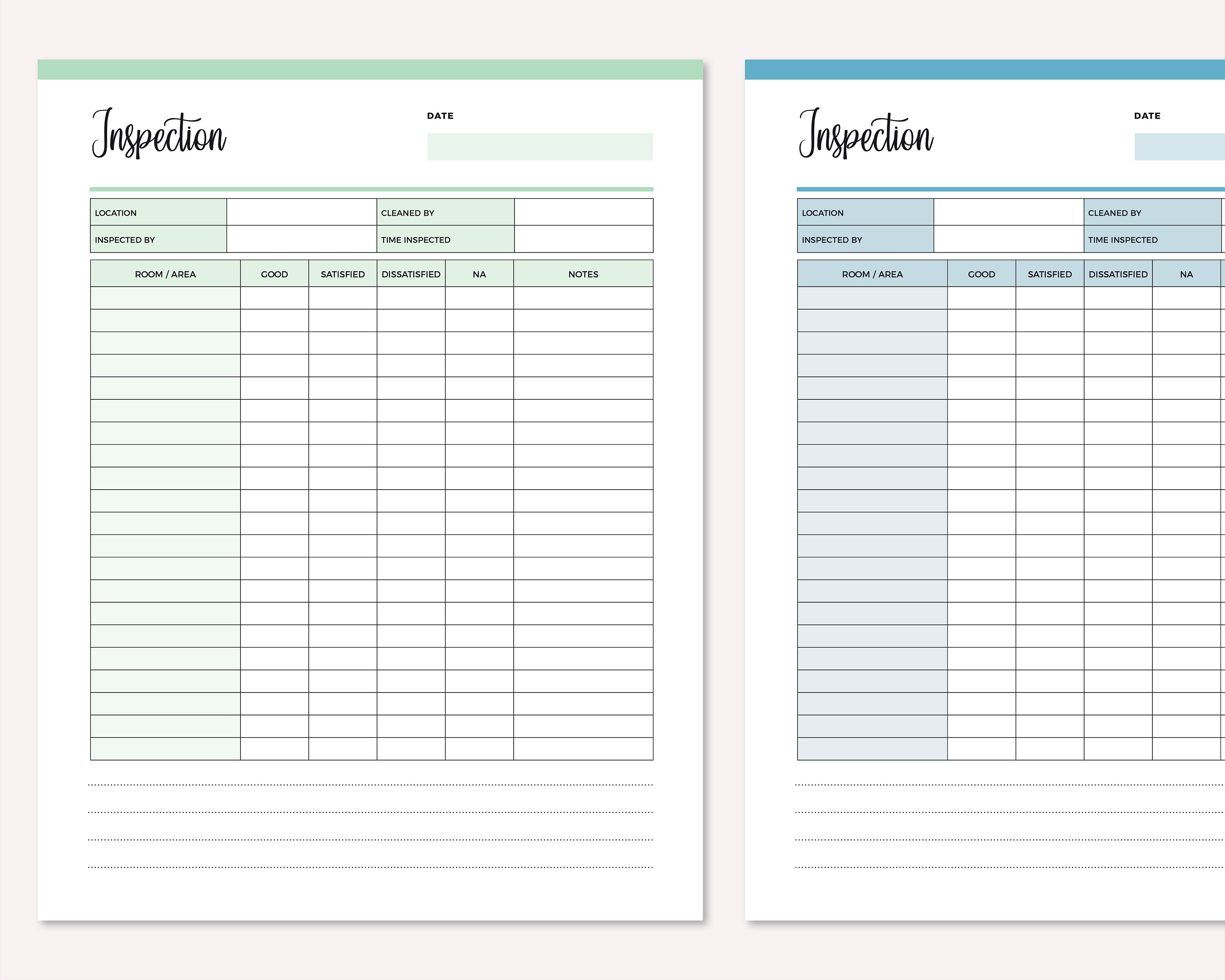 Printable Cleaning Business Inspection Checklist Cleaner | Etsy