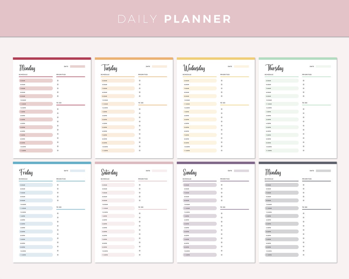 Printable 2021 Planner Pack Print at Home Calendar Daily - Etsy Australia