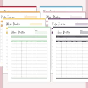 Printable Music Practice Journal, Instrument Practice Sheet, Music ...