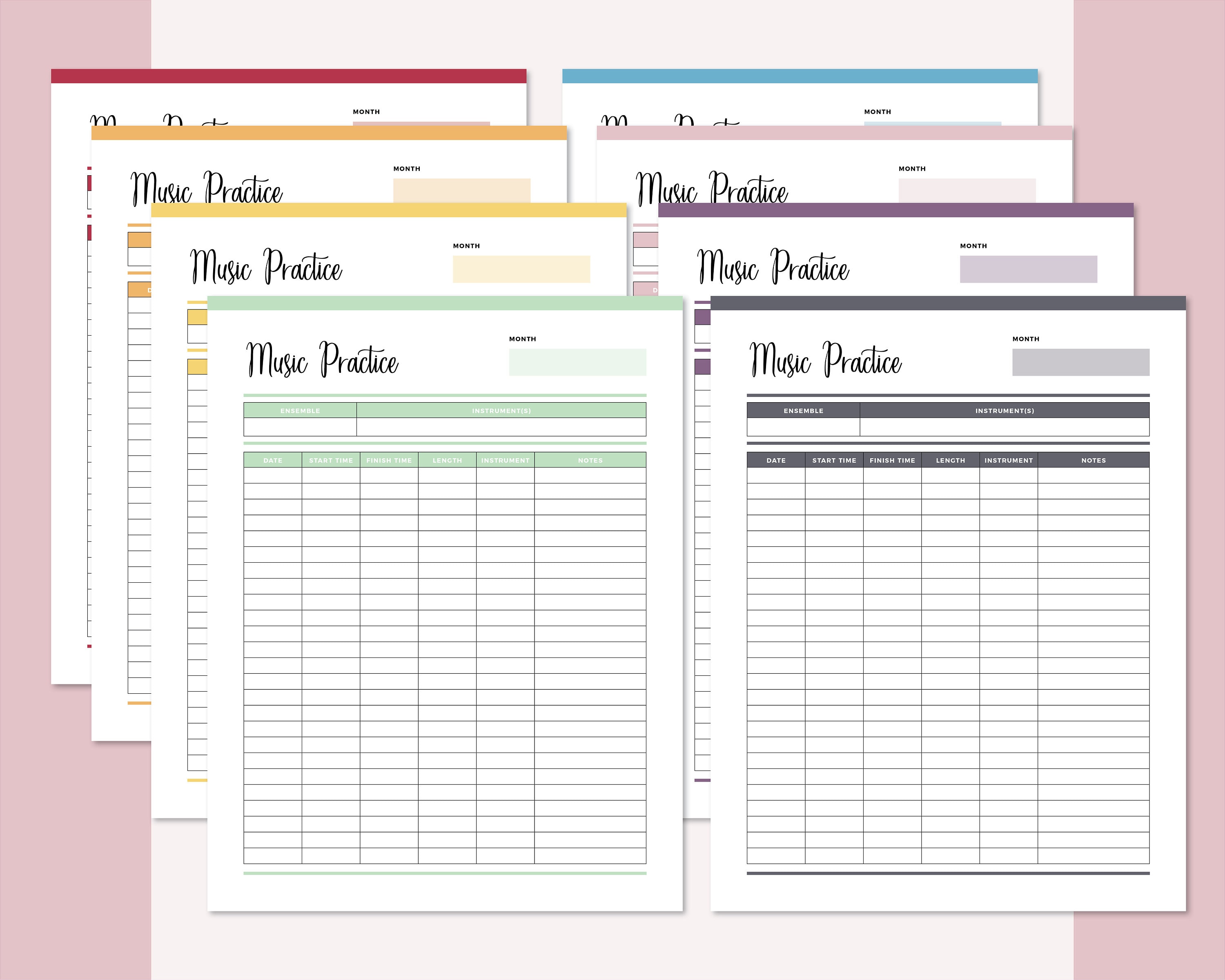 Printable Music Practice Journal Instrument Practice Sheet - Etsy Canada