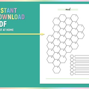 A5 Hexagonal Mood Tracker Journal, Printable Daily Mood Tracker, Mood ...