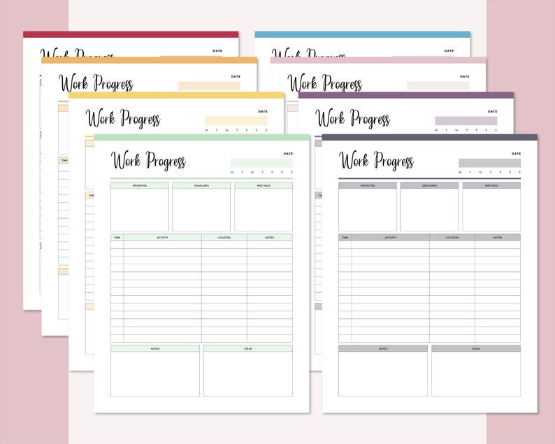Work Planner Printable Work Progress Template Daily Employee - Etsy Canada