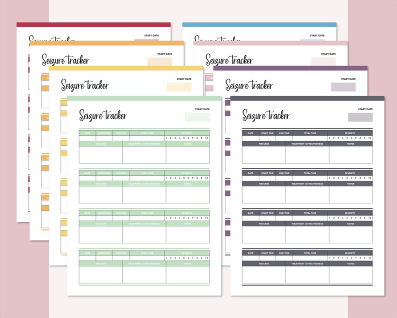 Printable Seizure Tracker, Epilepsy Tracker, Seizure Journal, Symptom ...