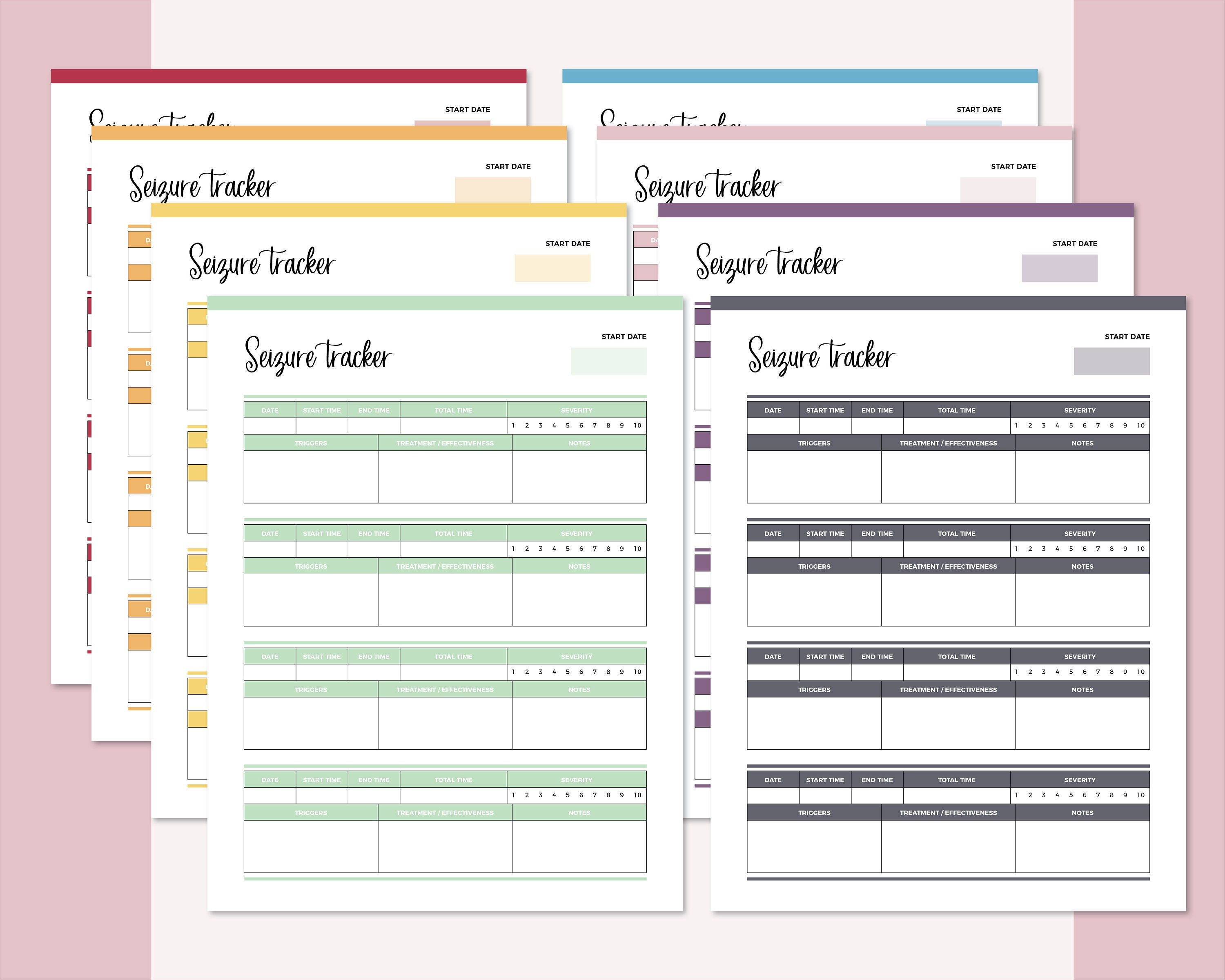 Printable Seizure Tracker Epilepsy Tracker Seizure Journal - Etsy Australia