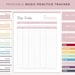 Printable Music Practice Journal, Instrument Practice Sheet, Music ...