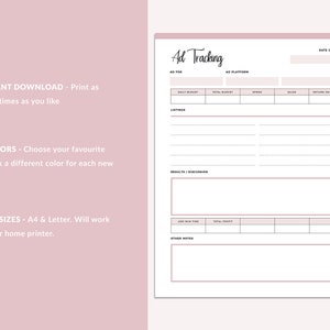 Printable Ad Tracking, Ad Tracker, Social Media Ad Tracking ...