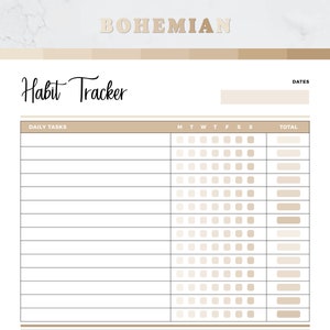 Habit Tracker Printable | Daily Task Checklist - Etsy