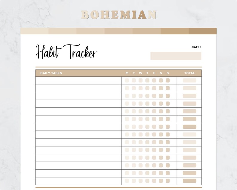 Habit Tracker Printable | Daily Task Checklist - Etsy Australia