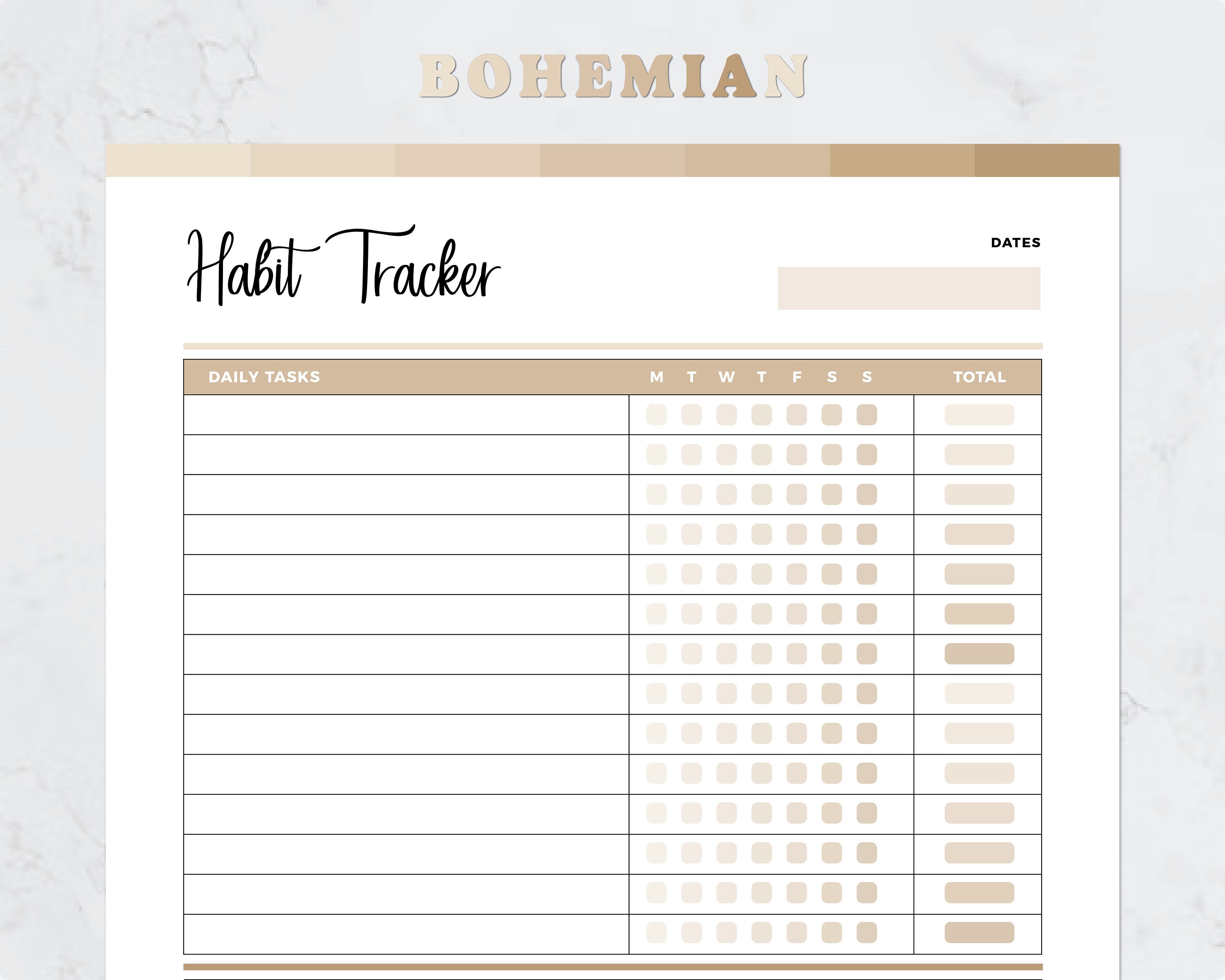 Habit Tracker Printable Daily Task Checklist - Etsy Australia