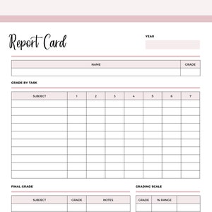 Printable Homeschool Report Card, Home School Report Template ...