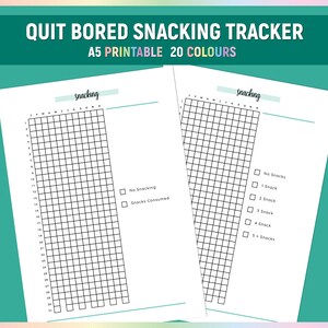 A5 Stop Bored Snacking Tracker, Printable Quit Snacking Journal, Simple ...