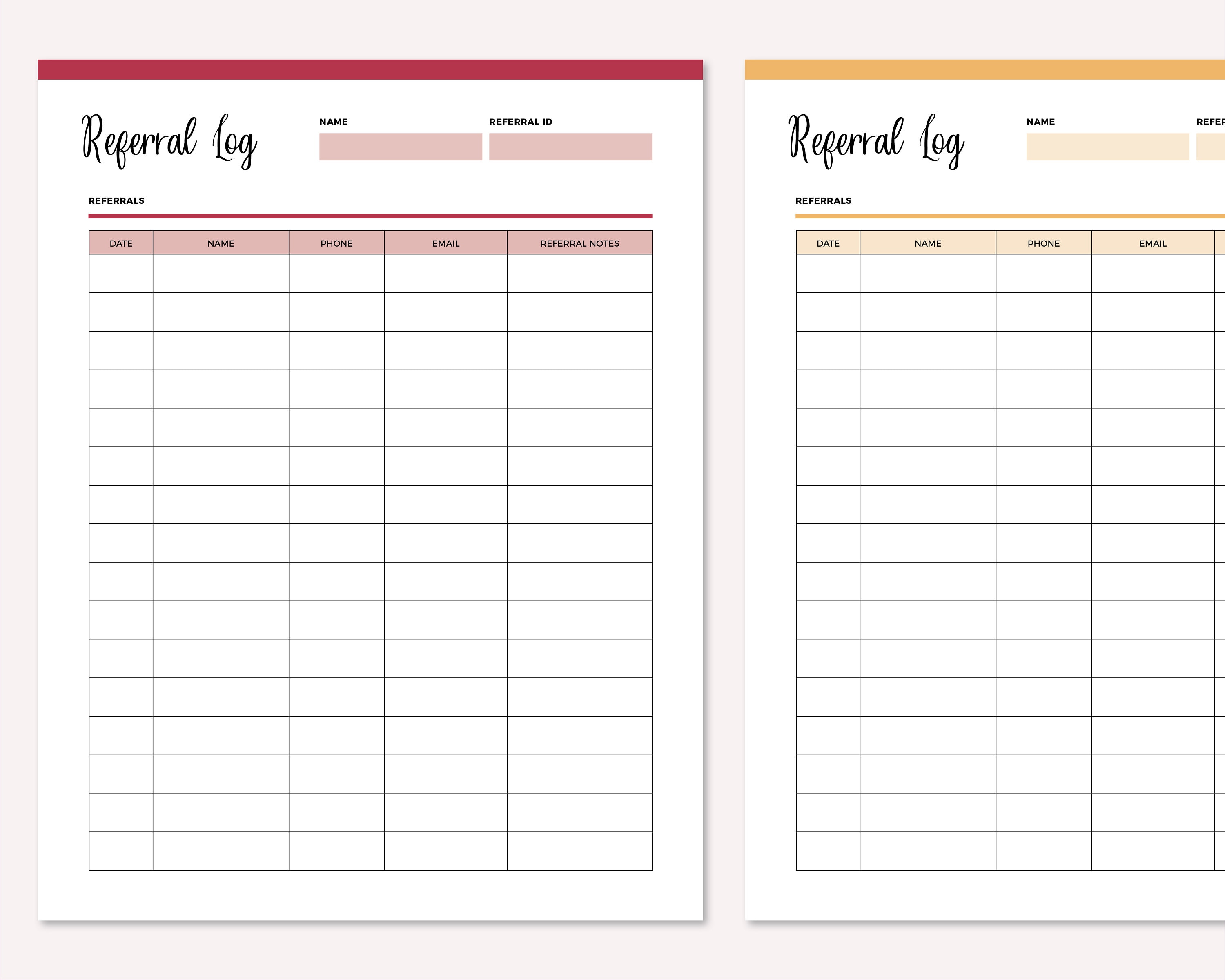 Printable Referral Tracker Client Referral Tracking - Etsy Australia