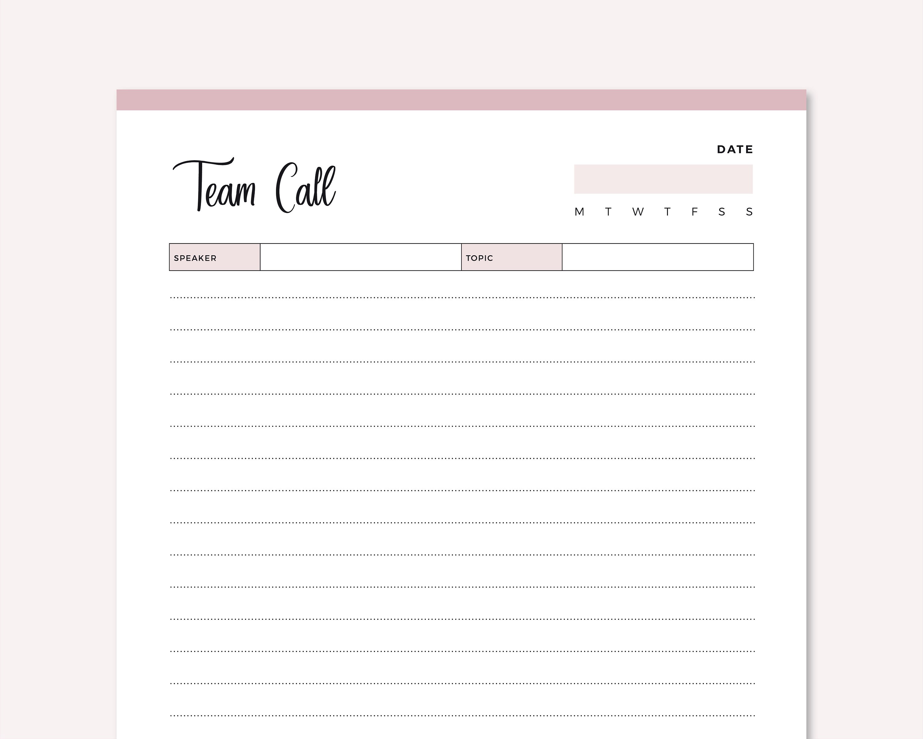 Printable Business Team Call Business Meeting Notes Business - Etsy
