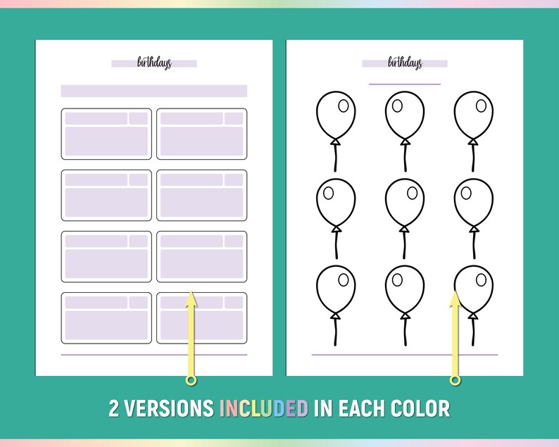 A5 Birthday Tracker Template, Printable Annual Birthday Tracker ...