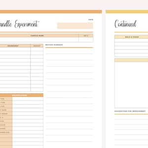 Printable Candle Recipe, Candle Testing Template, Candle Creator ...