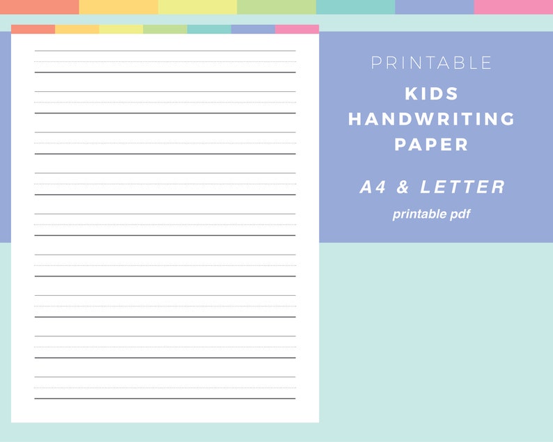 Printable Kids Handwriting Practice Paper Preschool Writing - Etsy