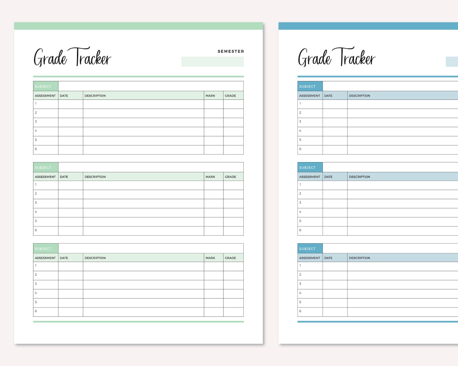 Printable Grade Tracker, Homeschool Gradebook, Student Grading Sheet ...