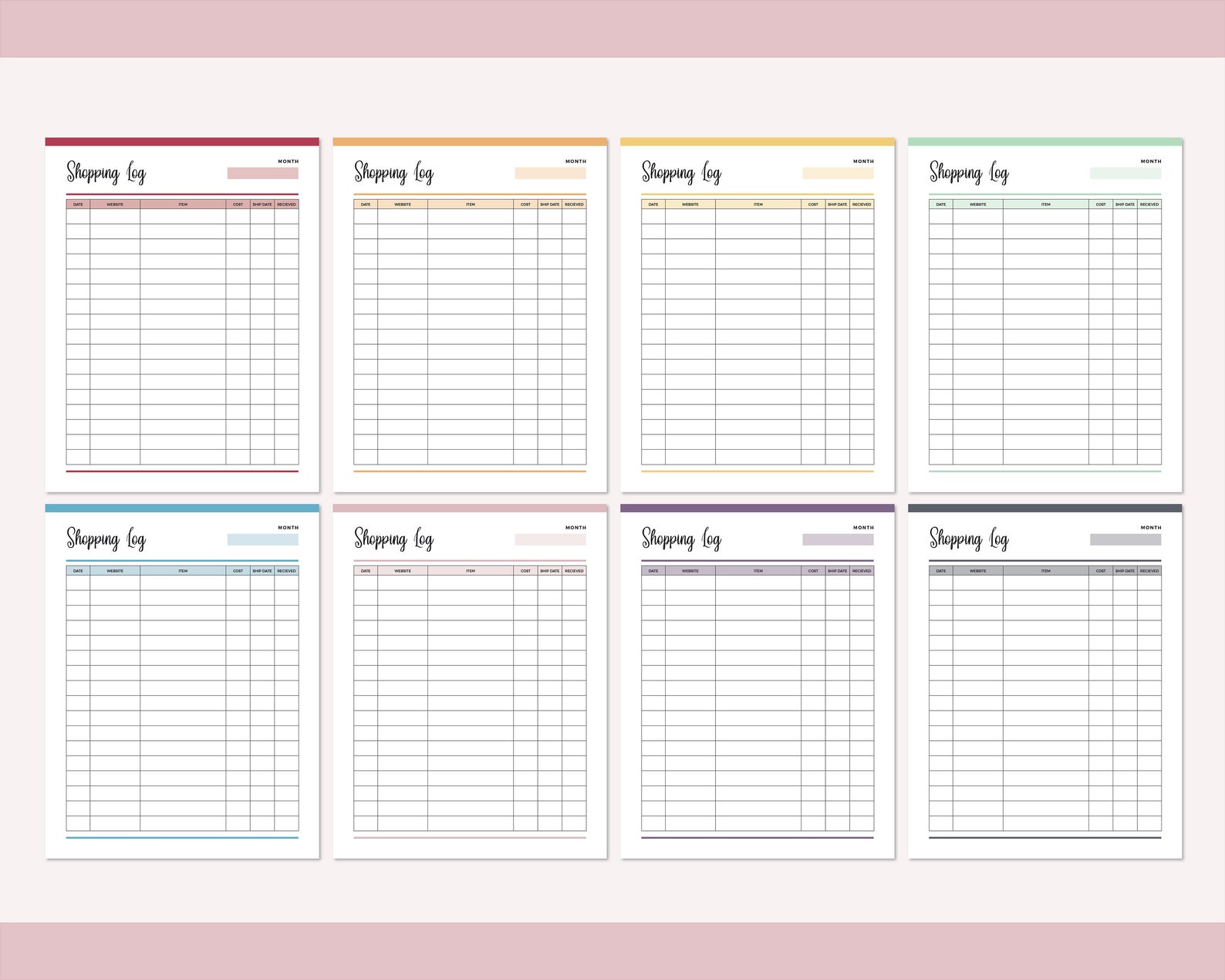 Printable Shopping Log Online Purchase Tracker Shopping - Etsy