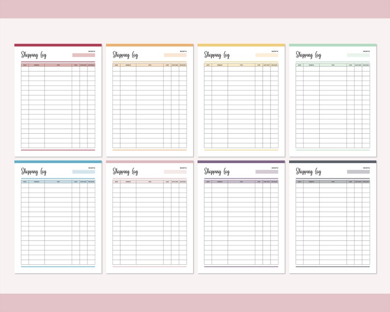 Printable Shopping Log Online Purchase Tracker Shopping - Etsy