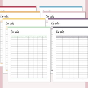 Printable Car Sales Tracker - Etsy