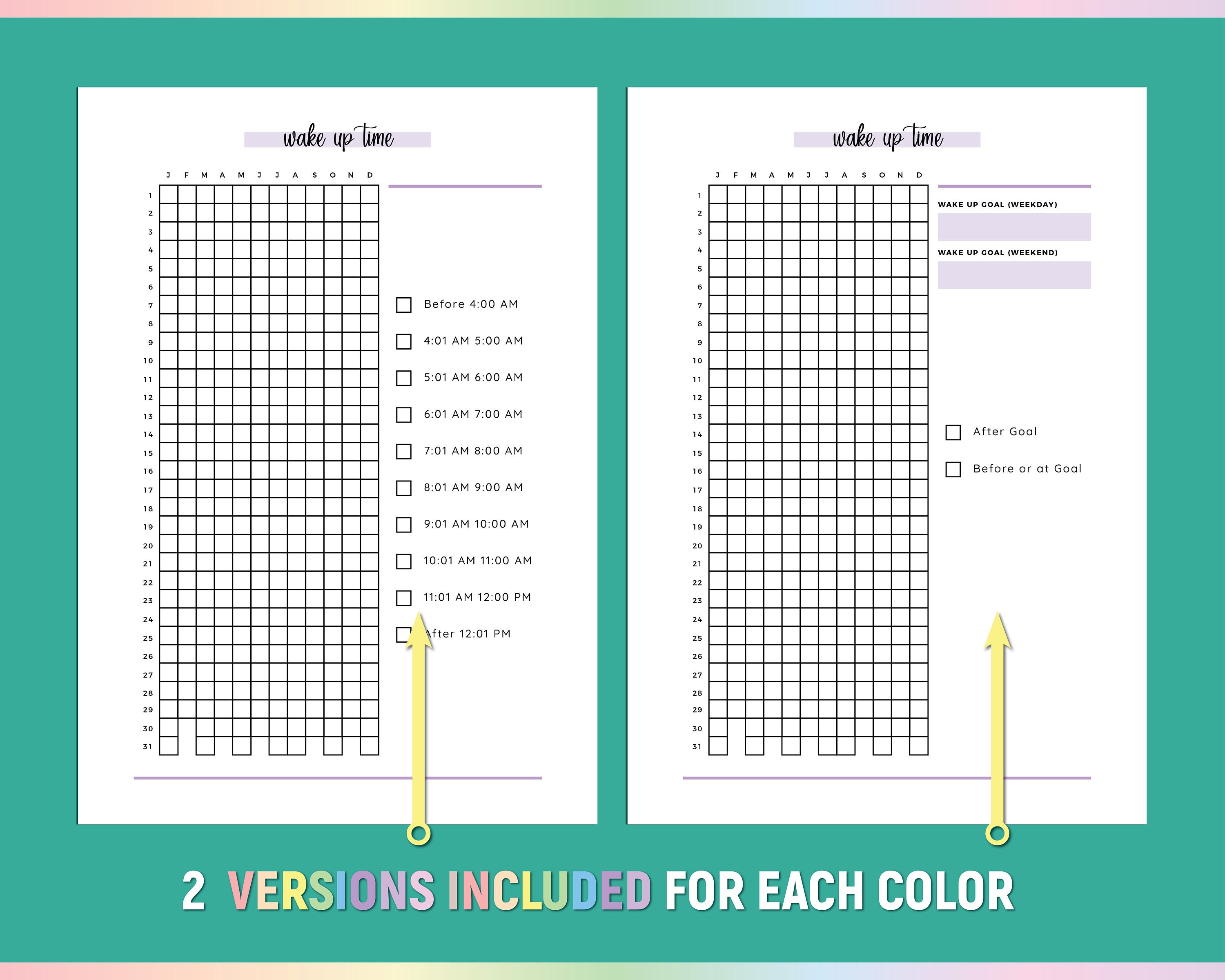 A5 Wakeup Time Tracker, Printable Sleeping Routine Journal, Simple ...