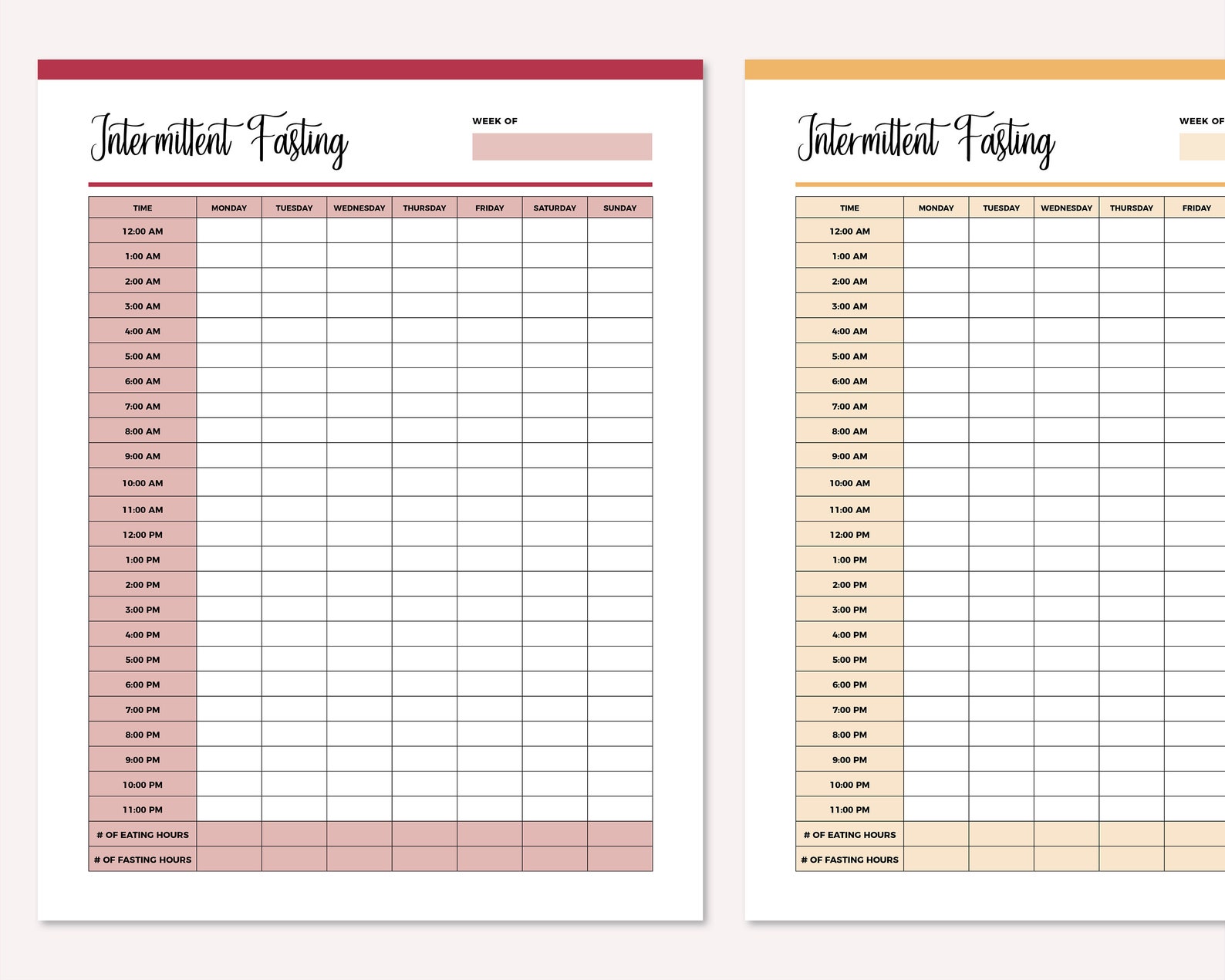Intermittent Fasting Tracker Printable Fasting Tracker - Etsy