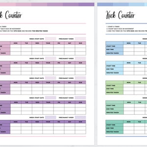 Baby Kick Counter PDF, Fetal Kick Count Log, Baby Movement Tracker ...