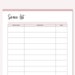 Printable Service Business List of Services, Small Business Planner ...