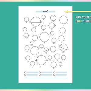 A5 Planet Themed Mood Journal, Printable Space Emotion Tracker Tracker ...