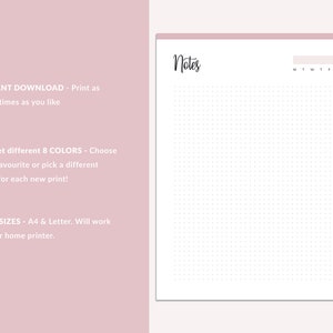 Printable Dot Grid Notes Pages, Print at Home Journal Pages, Instant ...