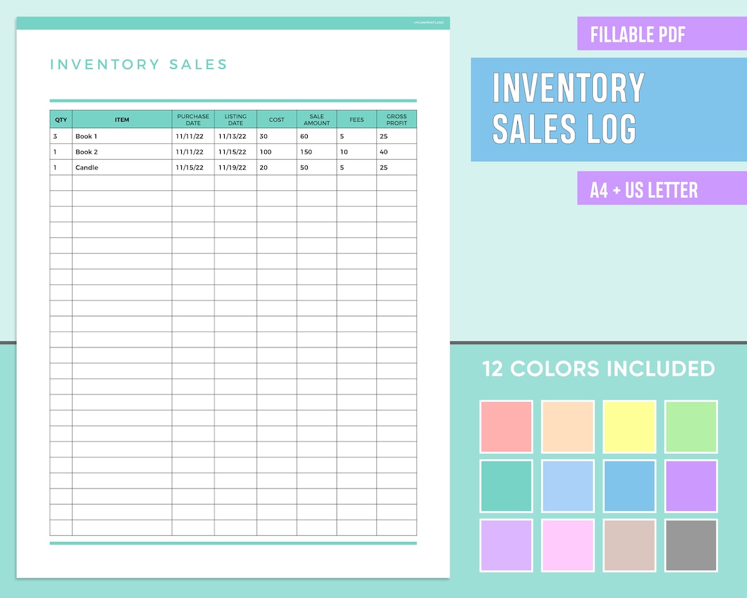 Editable Inventory Tracker Printable, Fillable Inventory Sheet ...