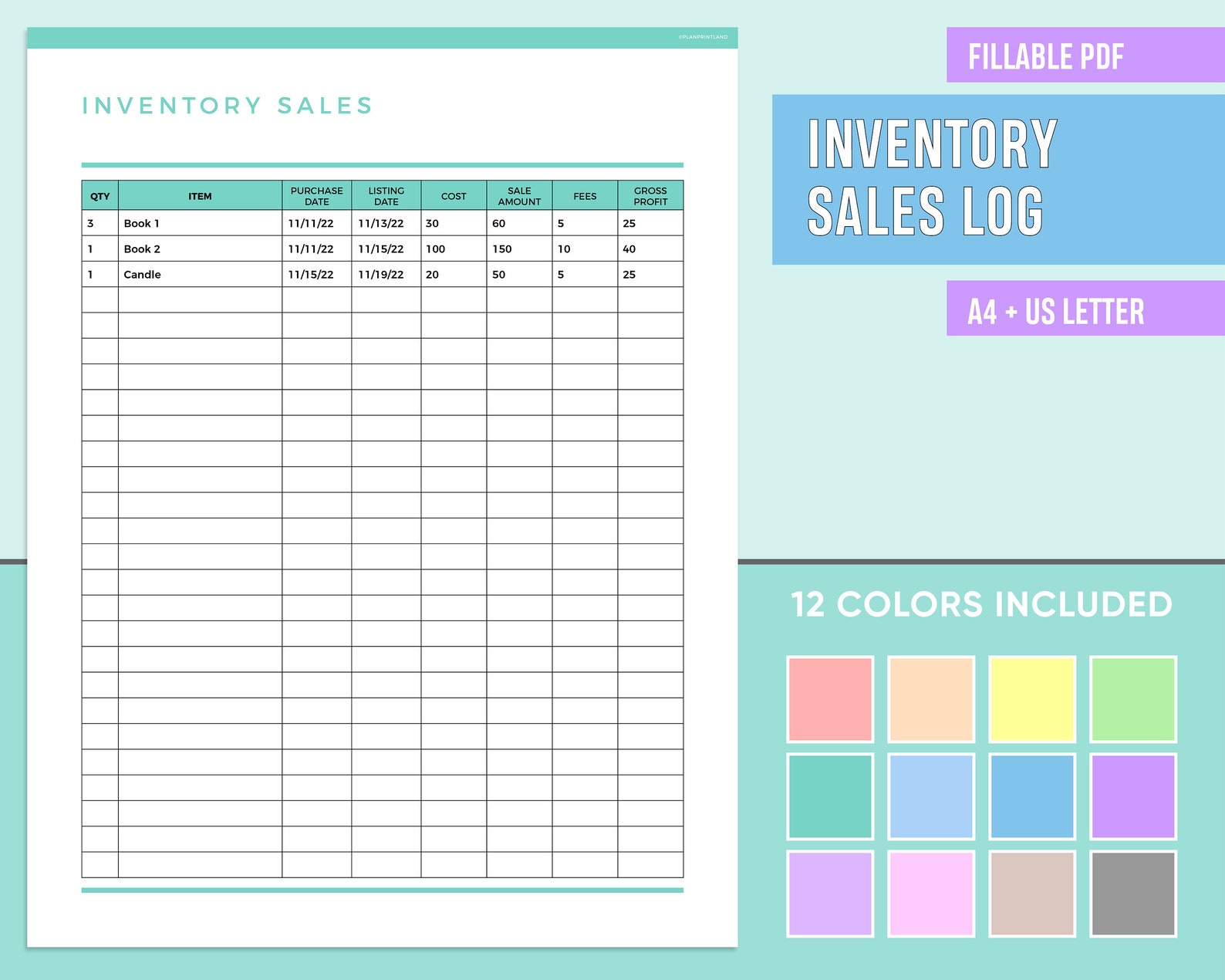 Editable Inventory Tracker Printable, Fillable Inventory Sheet ...