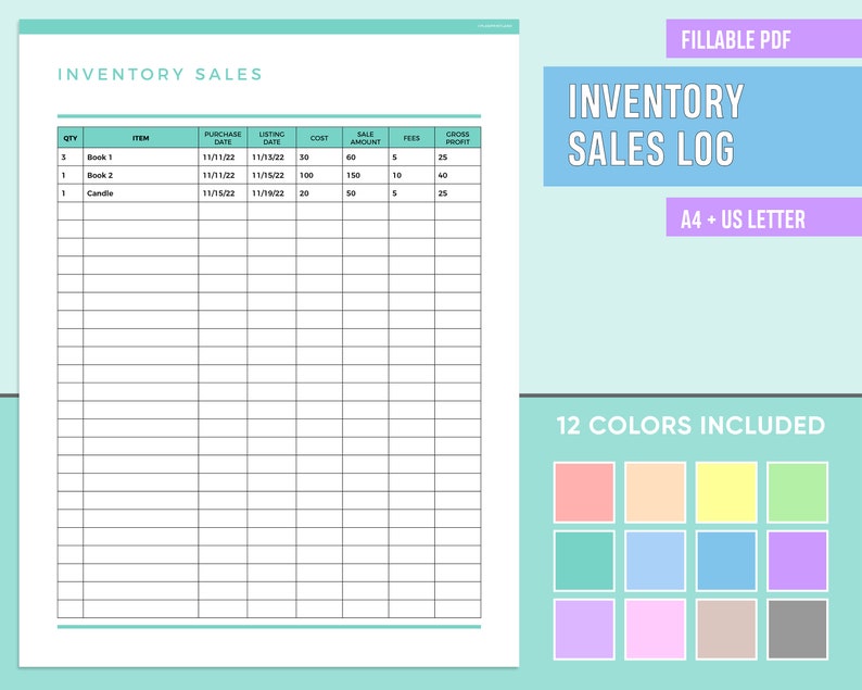 Editable Inventory Tracker Printable Fillable Inventory - Etsy