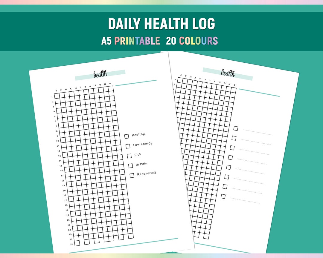 A5 Health Tracker, Printable Healthy Habit Journal, Simple Healthiness ...