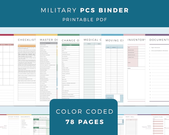 PCS Binder Printable PCS Checklist Military Move Planner - Etsy