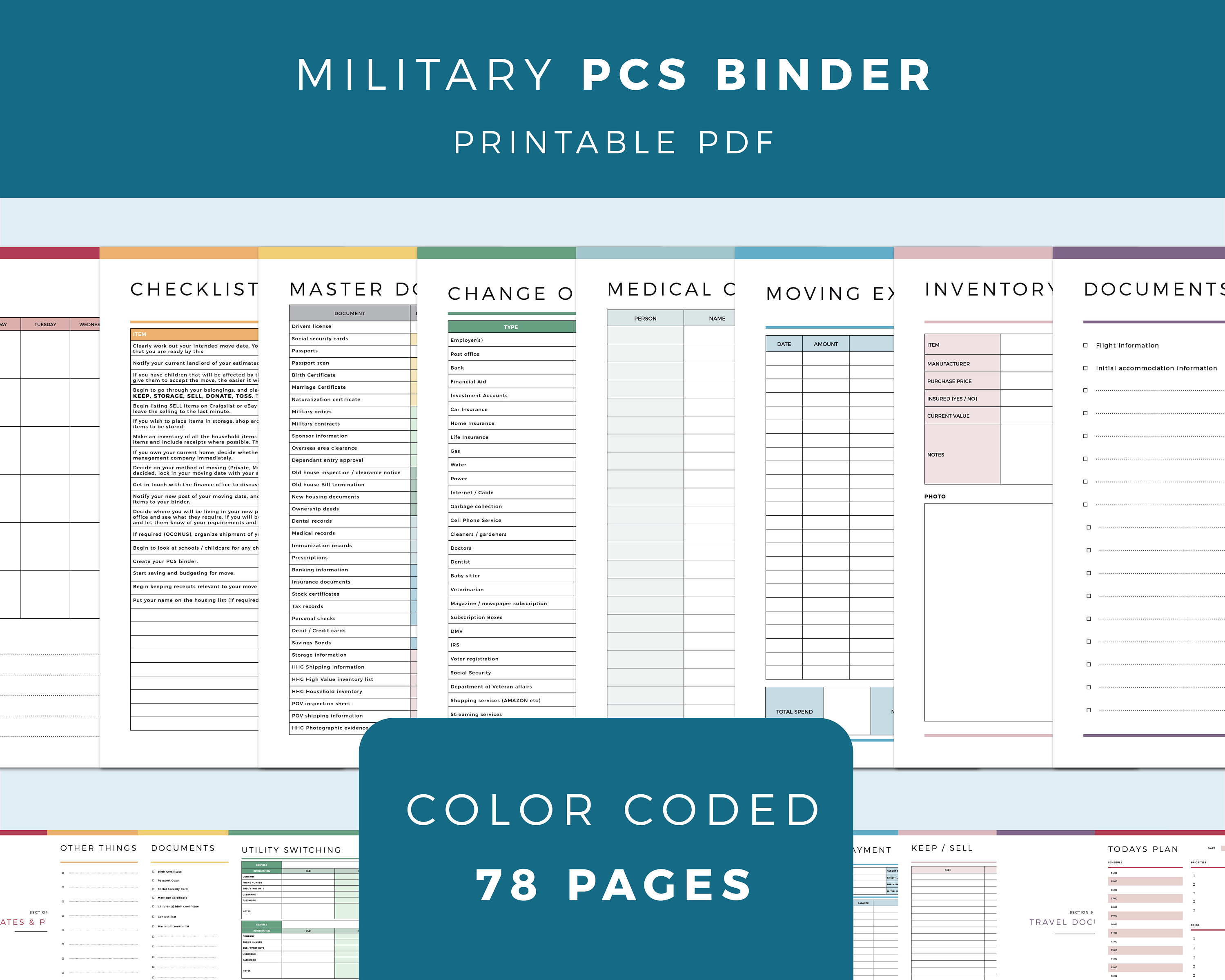 PCS Binder Printable PCS Checklist Military Move Planner - Etsy Hong Kong