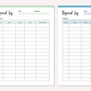 Printable Referral Tracker, Client Referral Tracking, Referrals ...