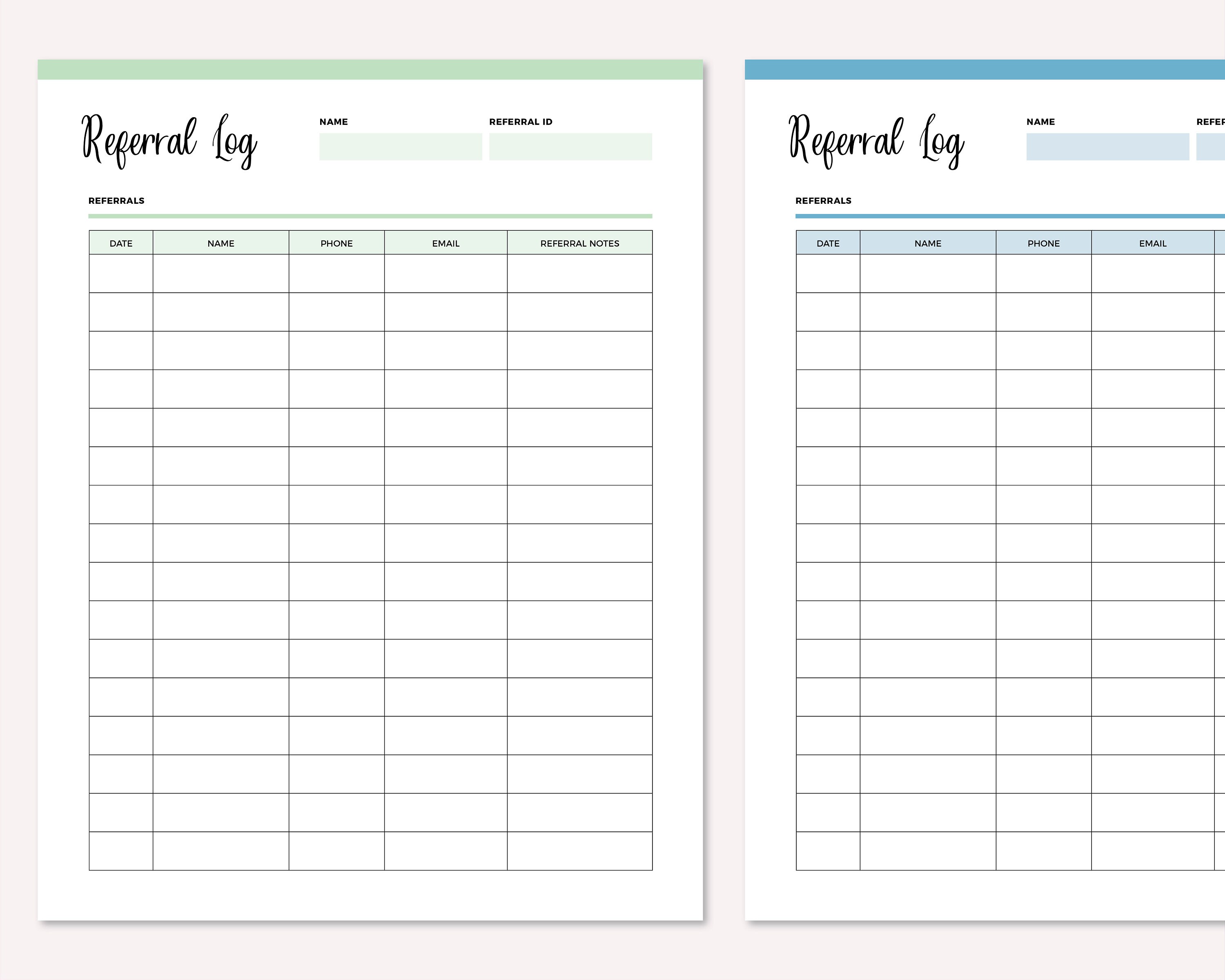 Printable Referral Tracker Client Referral Tracking - Etsy Australia