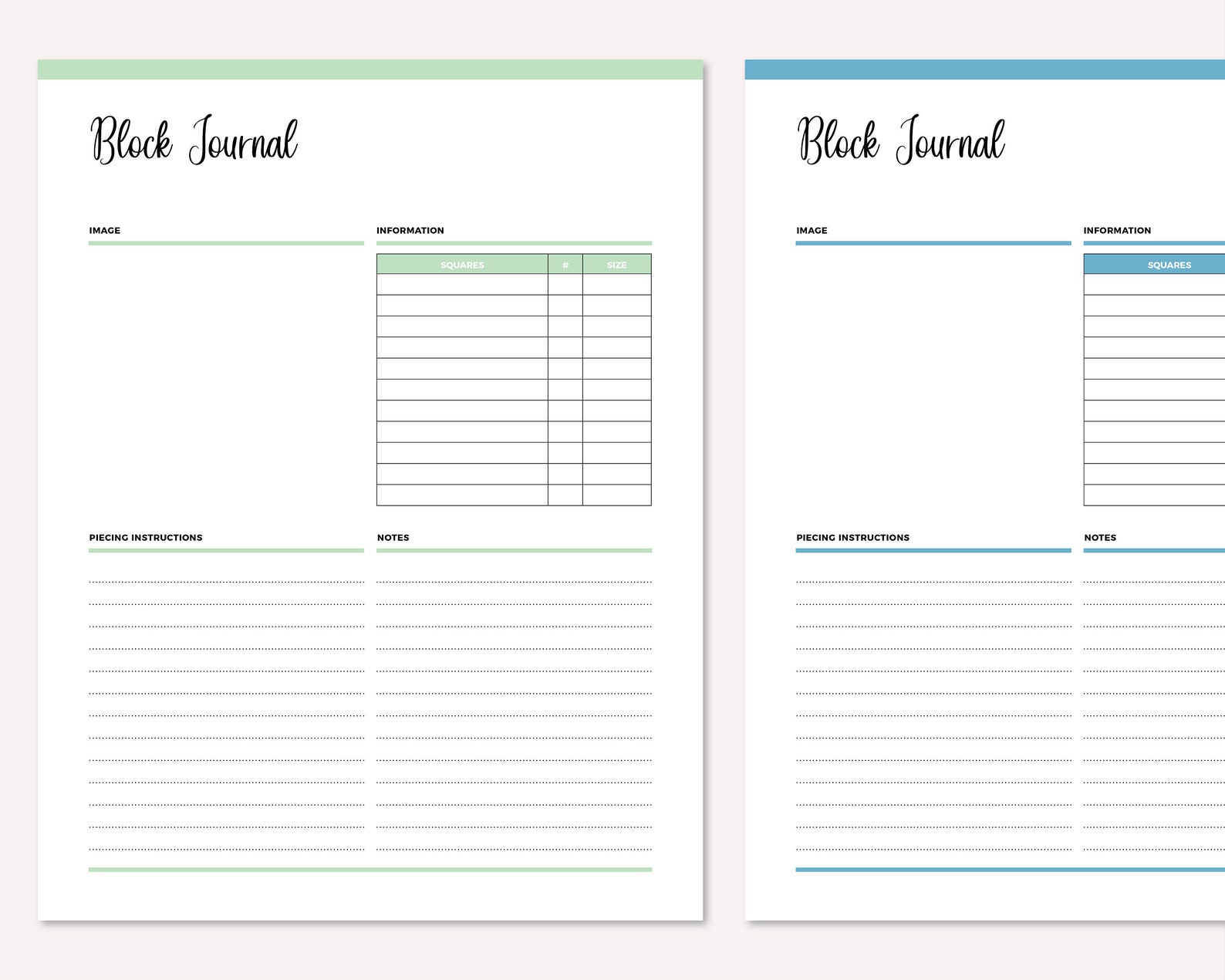 Printable Quilt Block Journal - Etsy