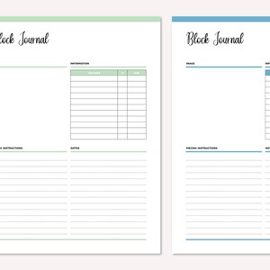 Printable Quilt Block Journal - Etsy