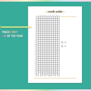 A5 Recorder Practice Tracker, Printable Recorder Training Journal ...