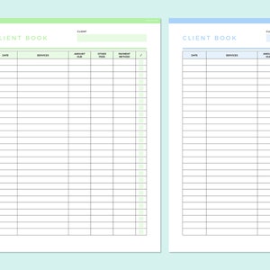 Editable Client Tracker, Client Book, Client Log, Client Payment ...
