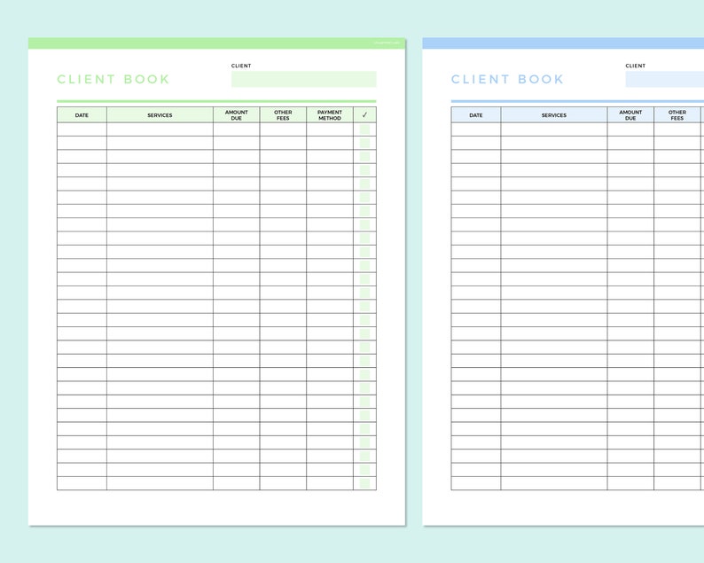 Editable Client Tracker Client Book Client Log Client - Etsy