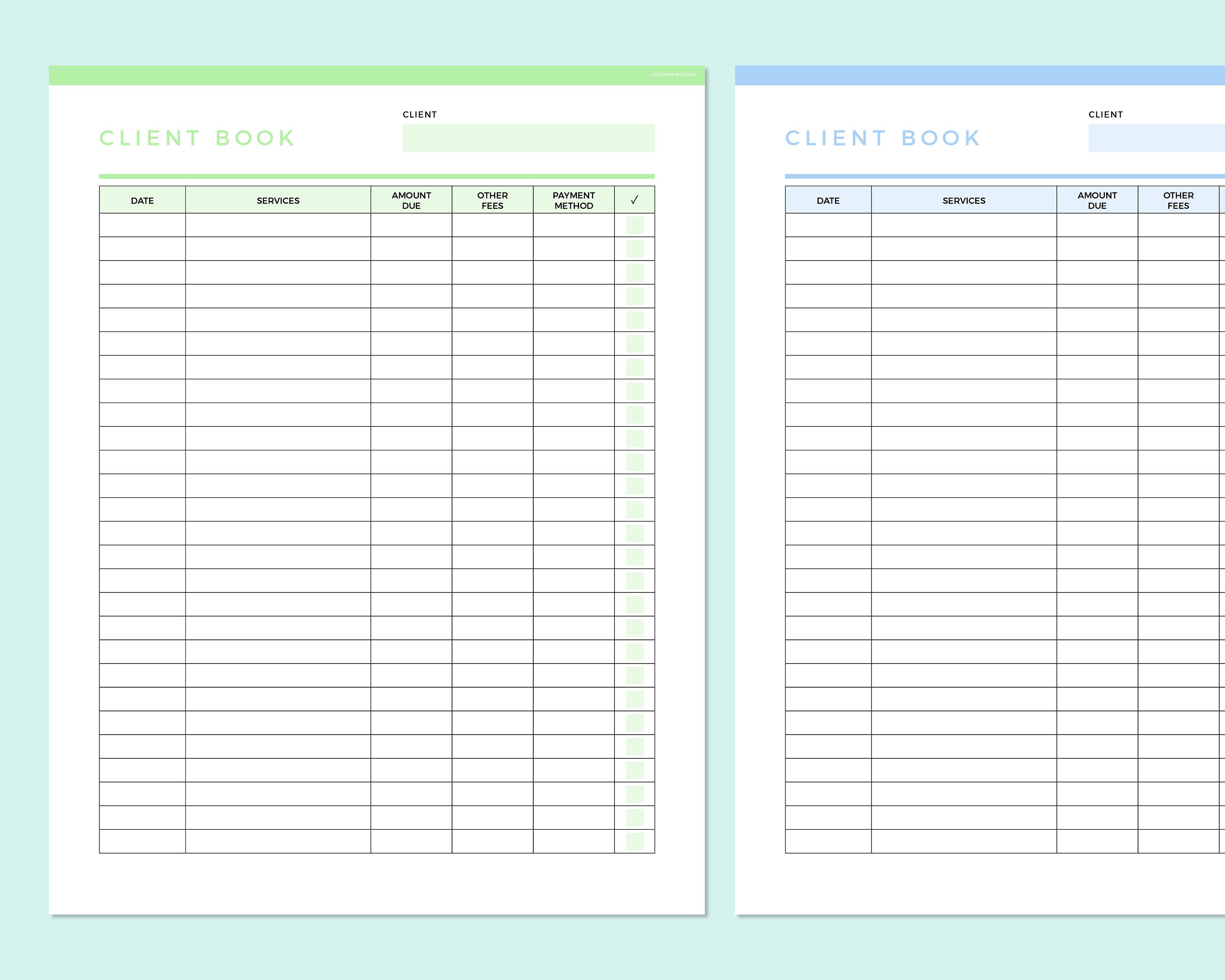 Editable Client Tracker Client Book Client Log Client - Etsy