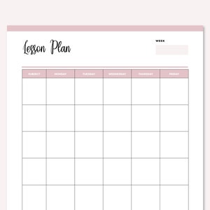 Homeschool Lesson Plan, Home School Lesson Plan Overview, Weekly ...