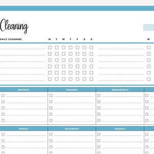Printable Daily Cleaning Checklist, Declutter Tracker, Cleaner Planner ...