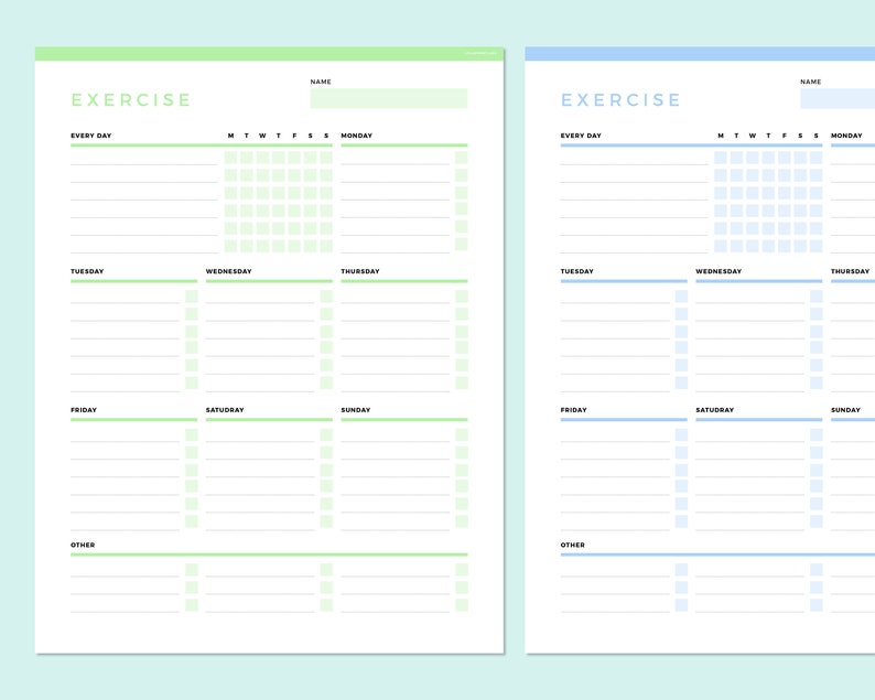 Editable Exercise Tracker Printable, Fillable Daily Exercise Checklist ...