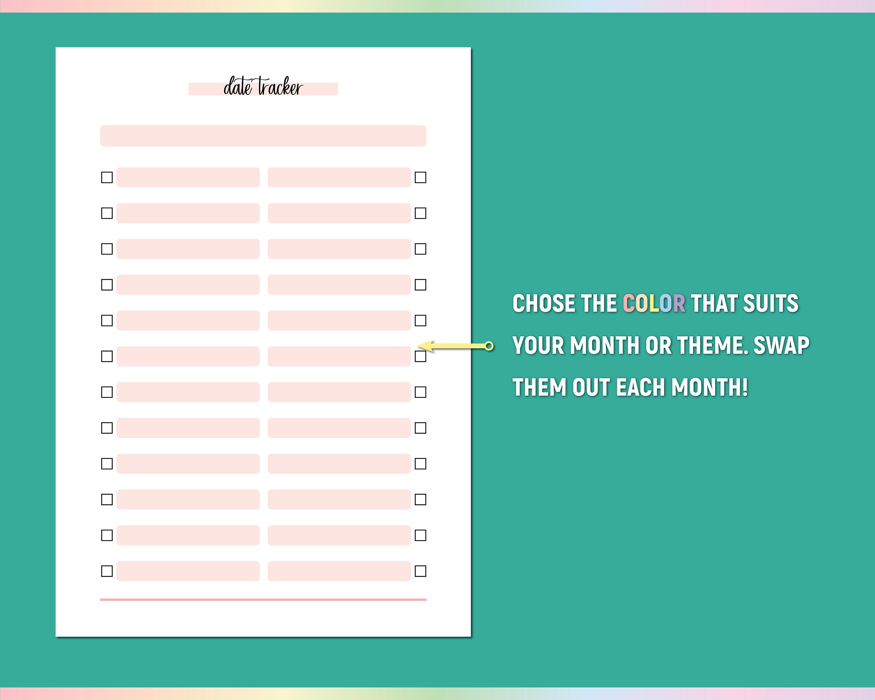 A5 Date Bucket List Template, Printable Dating Event Organizer Tracker ...